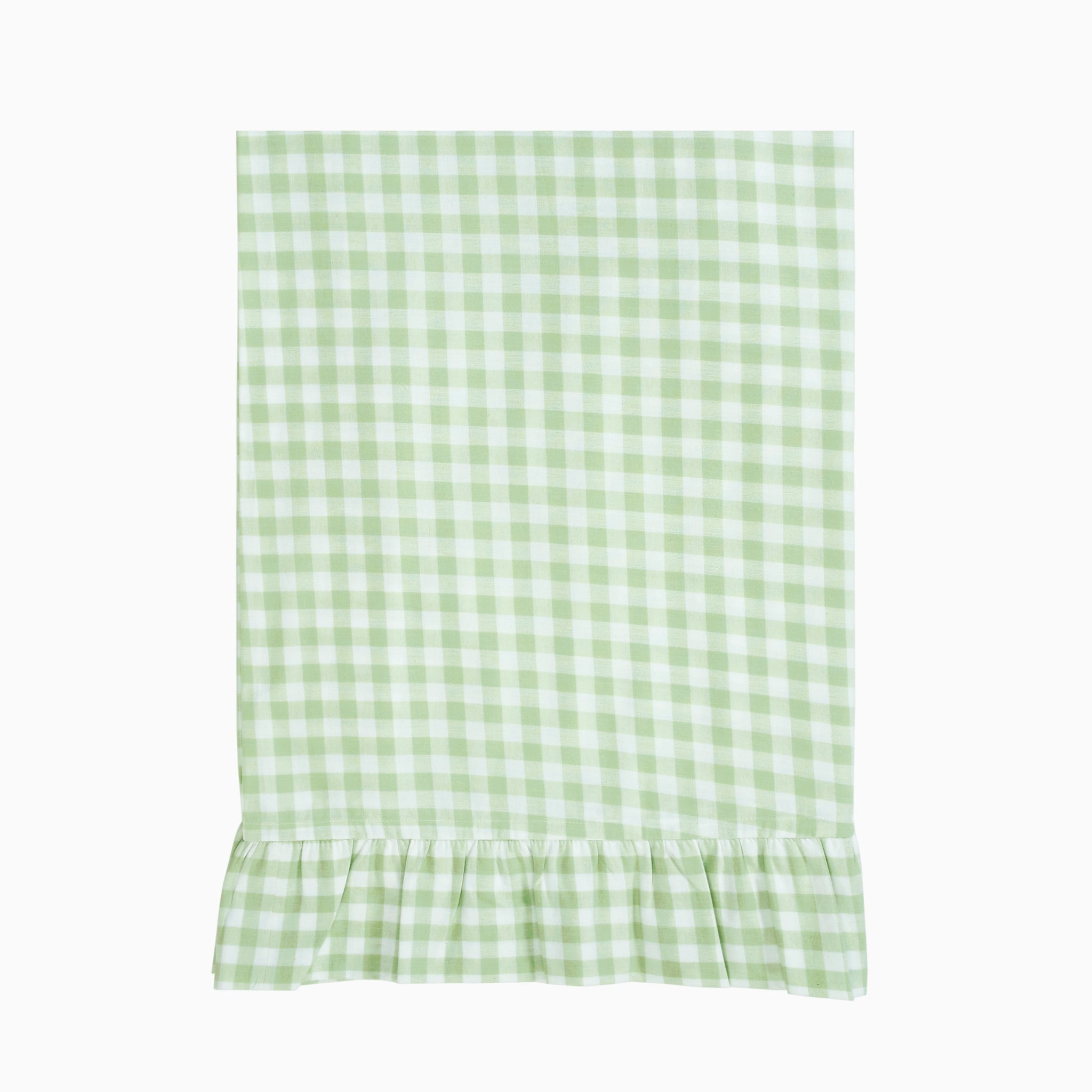 Gingham Green Rectangular Tablecloth with Ruffle – Trudie